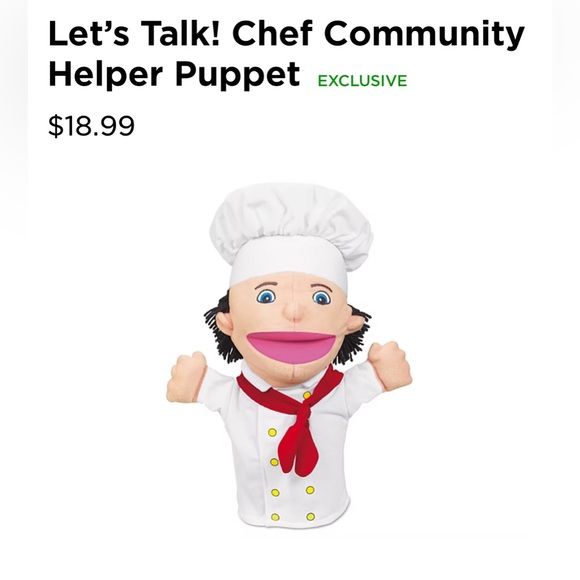 Lakeshore | Toys | Lets Talk Chef Community Helper Puppet Lakeshore ...